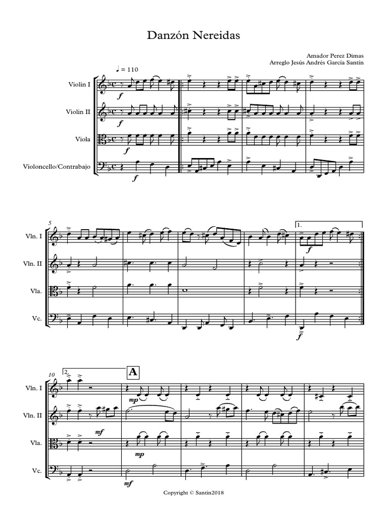 Danz N Nereidas - Cuarteto de Metales - Partitura y Partes | PDF