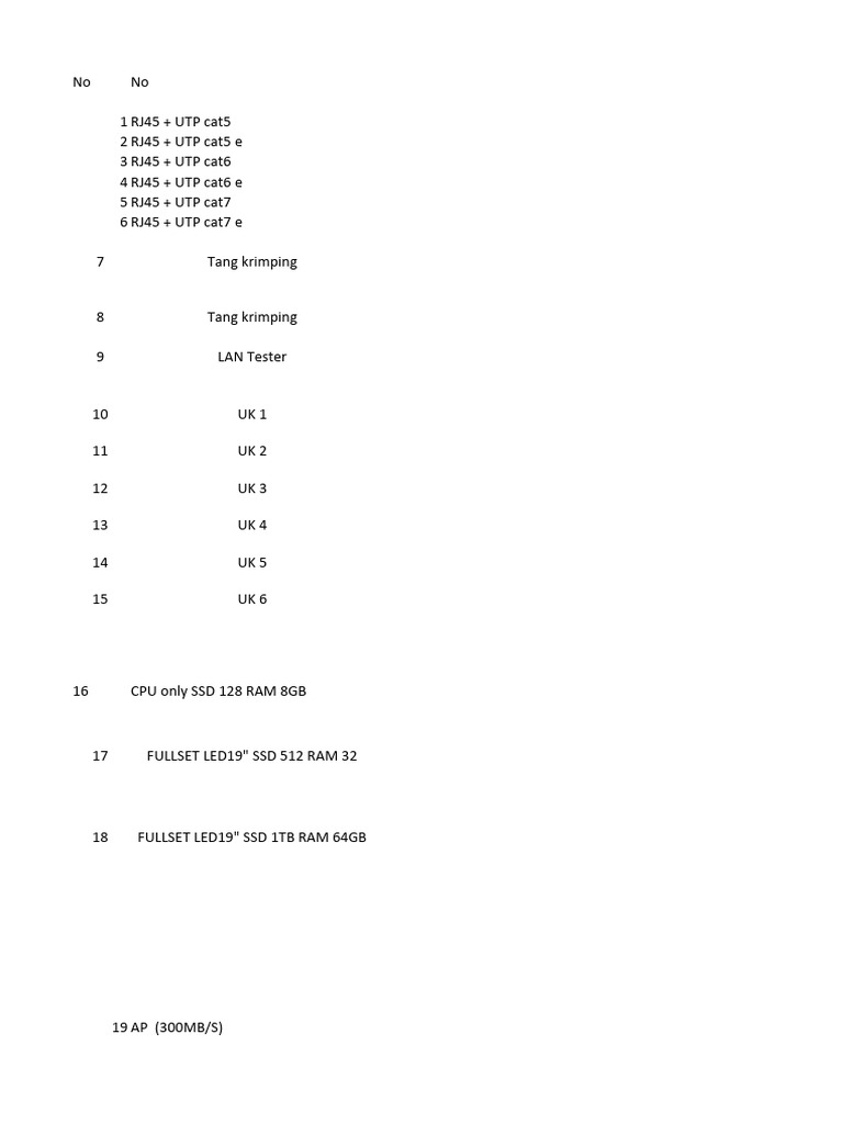 Spesifikasi Daftar Harga | PDF | Griya & Taman | Komputer
