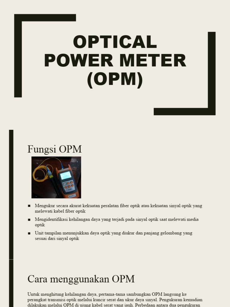 Optical Power Meter (OPM) | PDF