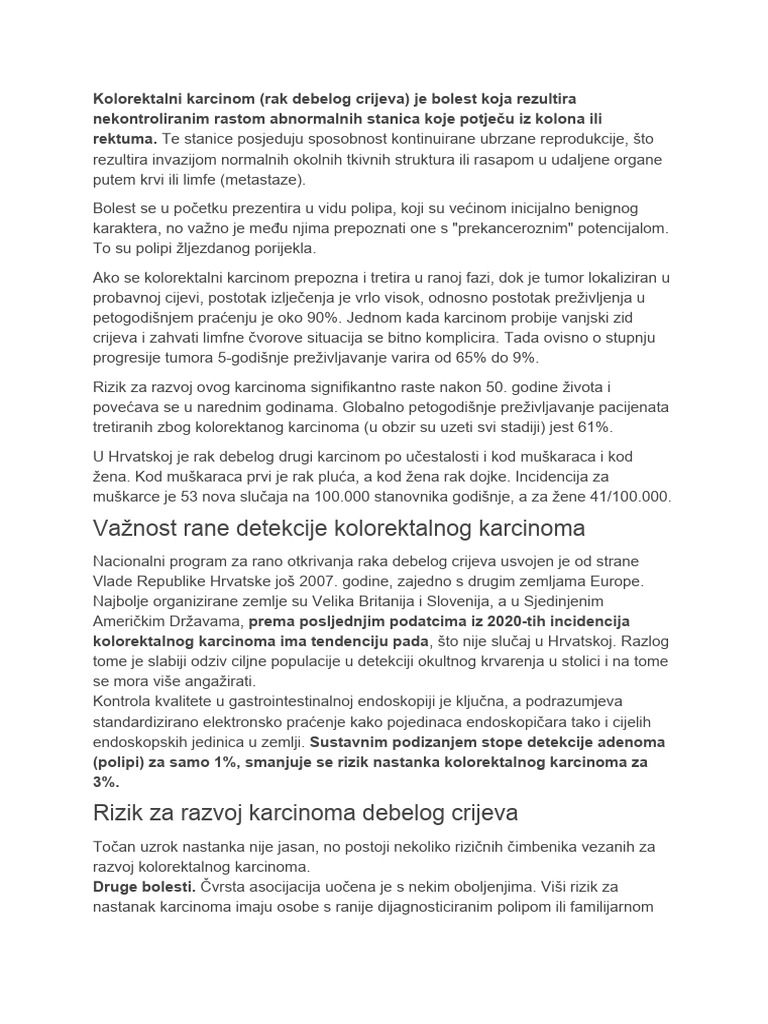 Kolorektalni Karcinom | PDF