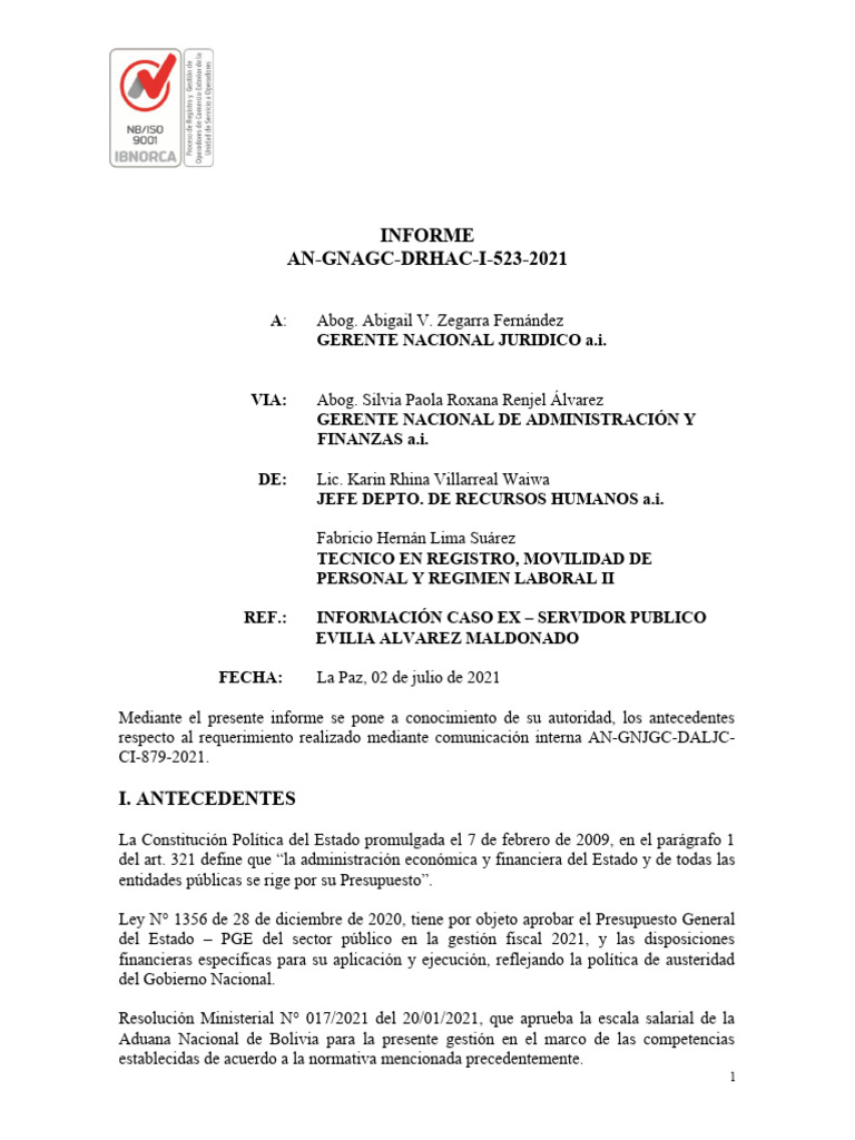 Drhac Xxx-Informe Solicitud Informacion Elvira Alvarez | PDF