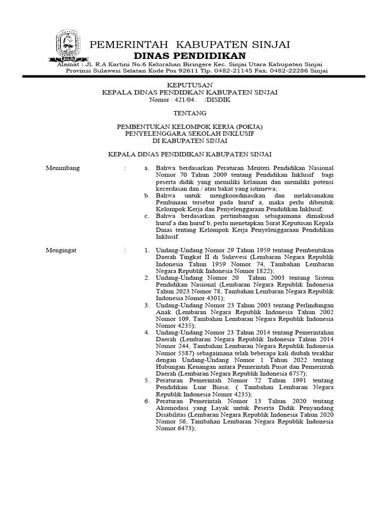 SK Pokja Inklusif | PDF