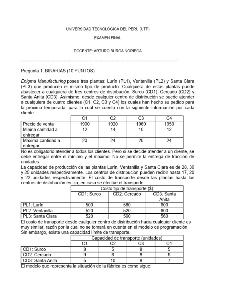 UTP - Examen Final OPE-1 (1) | PDF | Informática