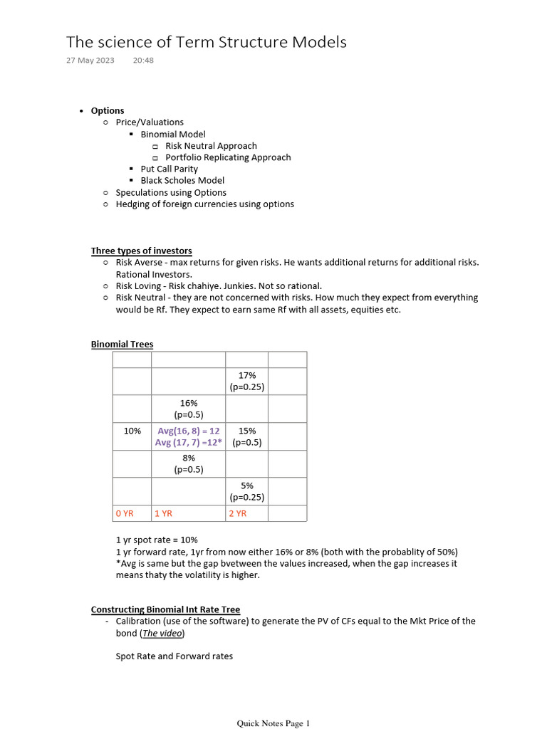 The Science of Term Structure Models | Download Free PDF | Option ...