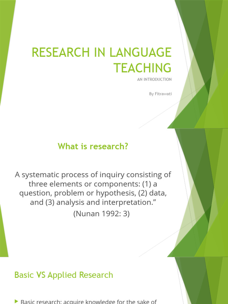 Research in Language Teaching (Intro) | PDF | Methodology | Science