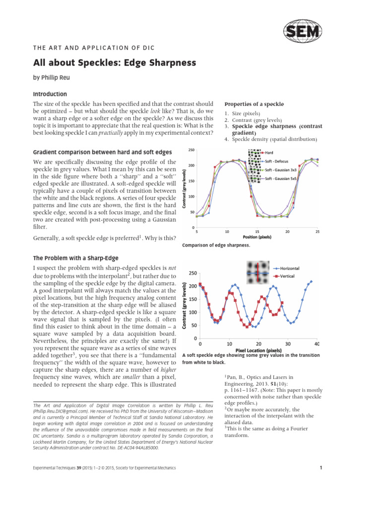 2015 Phillip Reu All About Speckles - Edge Sharpness | PDF | Pixel | Sampling (Signal Processing)