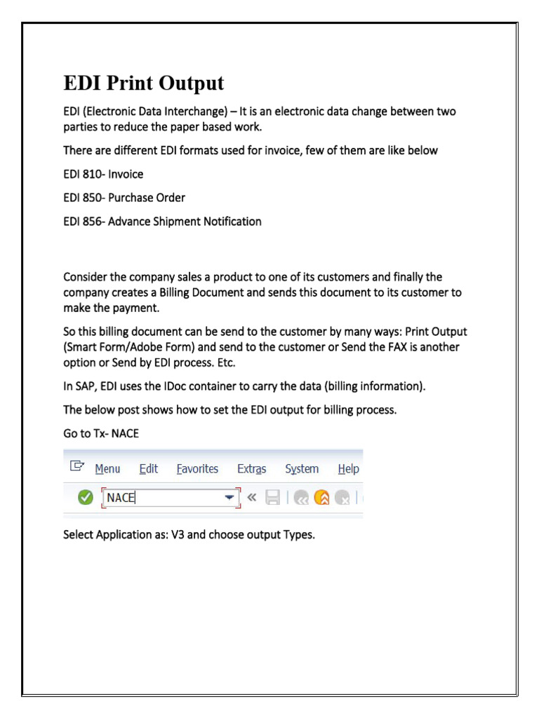 EDI Print Output Process | PDF | Electronic Data Interchange | Invoice