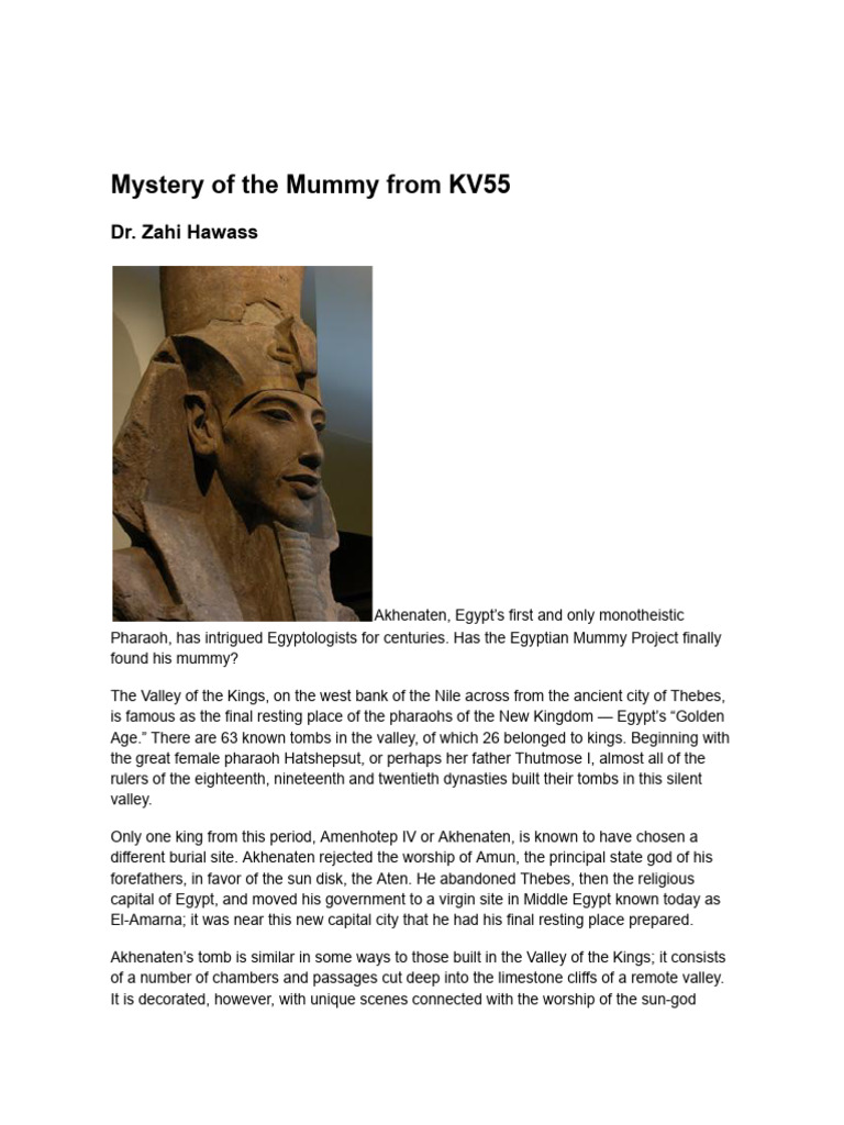 Mystery of The Mummy From KV55 | PDF