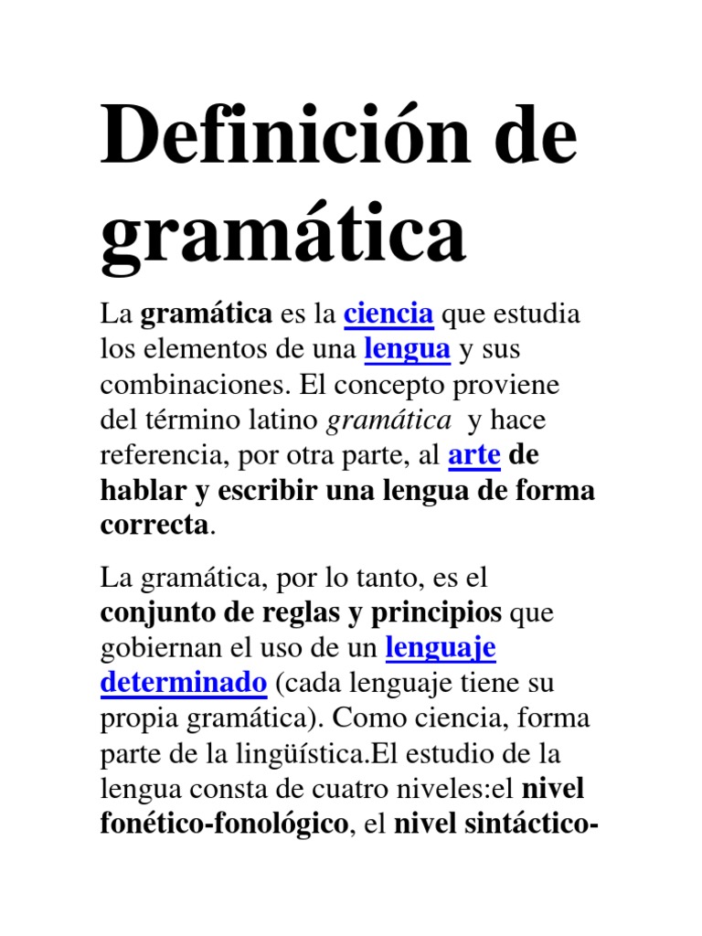 Definición de Gramática | PDF