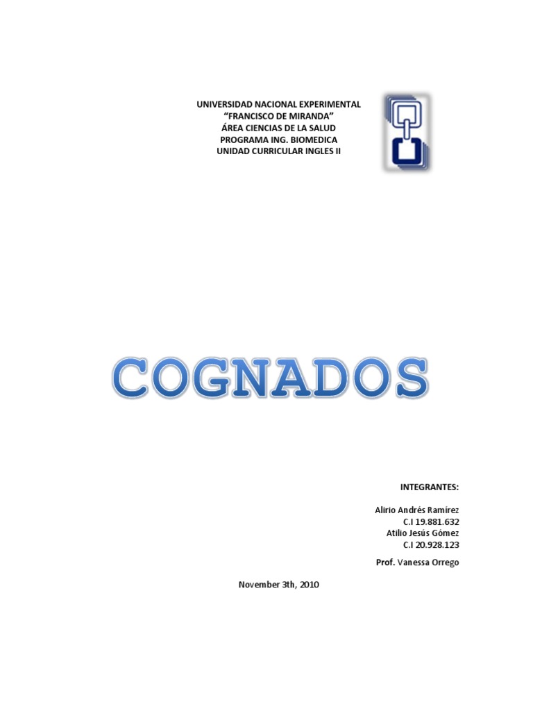 Cognados: Definición y Ejemplos | PDF | Filología | Artes del Lenguaje ...