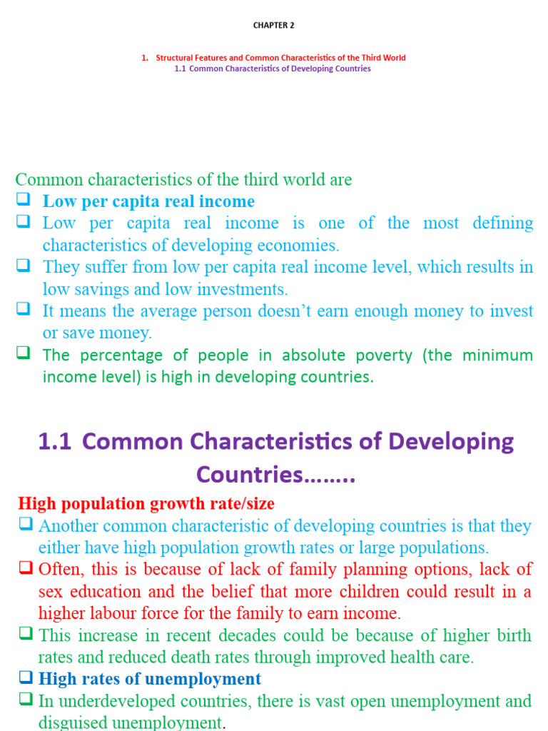 Characteristics of Developing Countries | PDF | Economic Growth ...