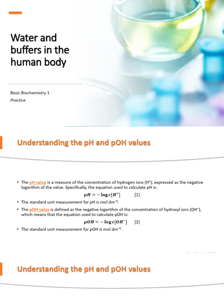 Water and Buffers in The Human Body | PDF | Ph | Buffer Solution