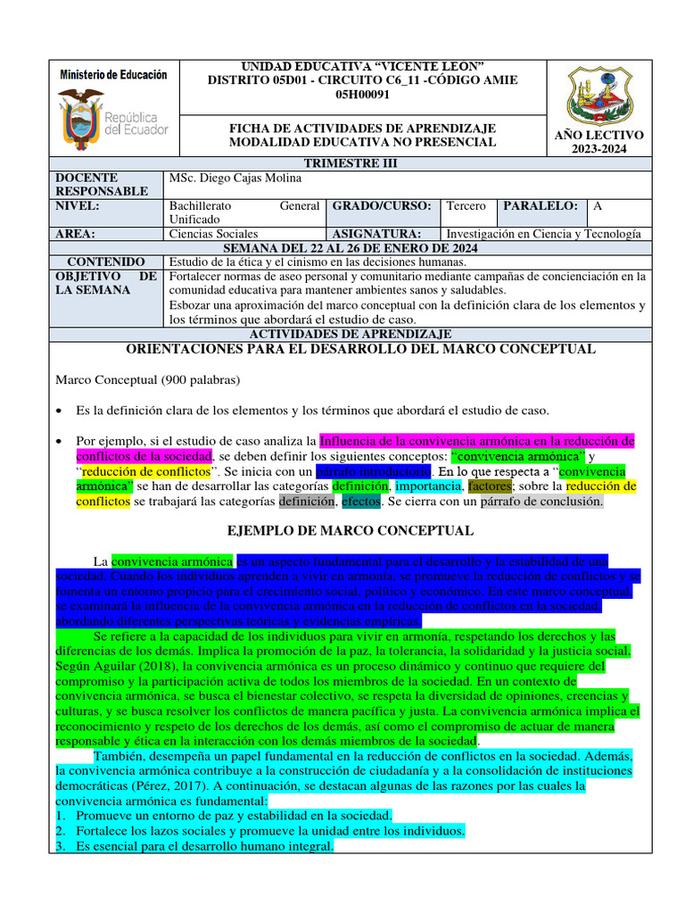 21 FICHA ICYT 3RO BGU | PDF | Conflicto (proceso) | Sociedad