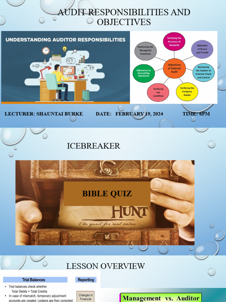 FEBRUARY Week 6 Audit Responsibilities and Objectives | PDF | Financial ...