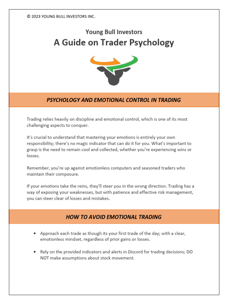 A Guide On Trader Psychology | PDF | Risk | Economies