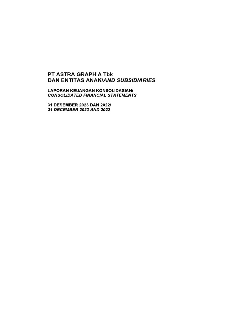 Laporan Keuangan PT Astra Graphia 2023 | PDF