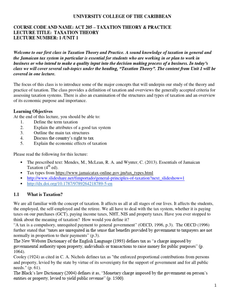 Taxation Theory and Practice Overview | PDF | Taxes | Direct Tax