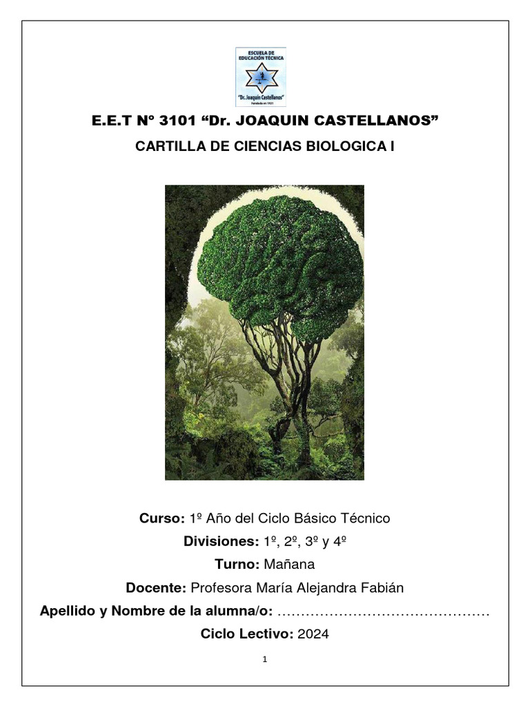 Cartilla Cs. Biolog 1 C. Bàsico-Prof. Fabiàn (2024) | PDF | Organismos ...