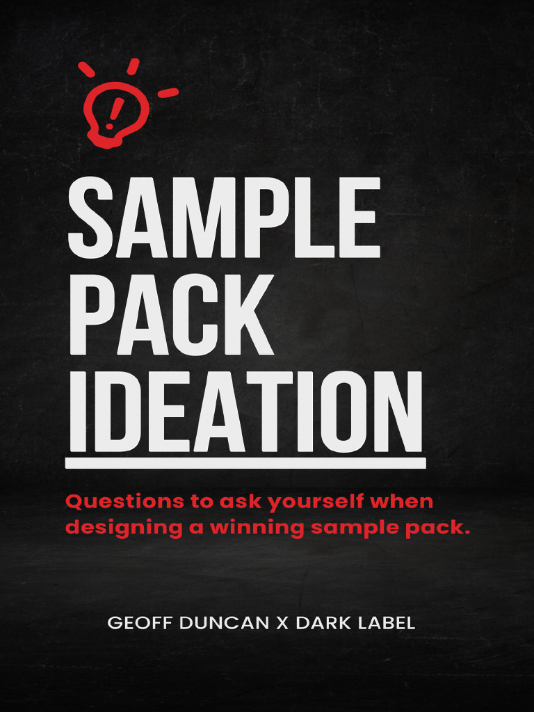 Sample Pack Ideation Worksheet - Dark Label X Geoff Duncan | PDF