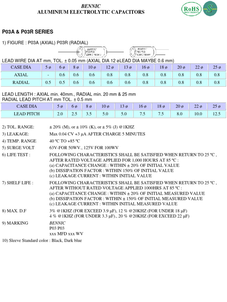 Bennic (Bi-Polar Radial-Axial) P03 Series | PDF