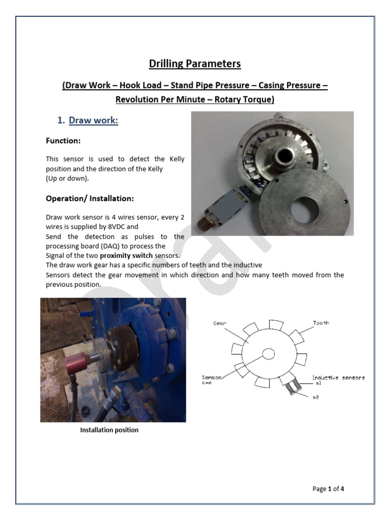 Drilling Parameters Sensors | PDF | Pressure Measurement | Electrical Connector