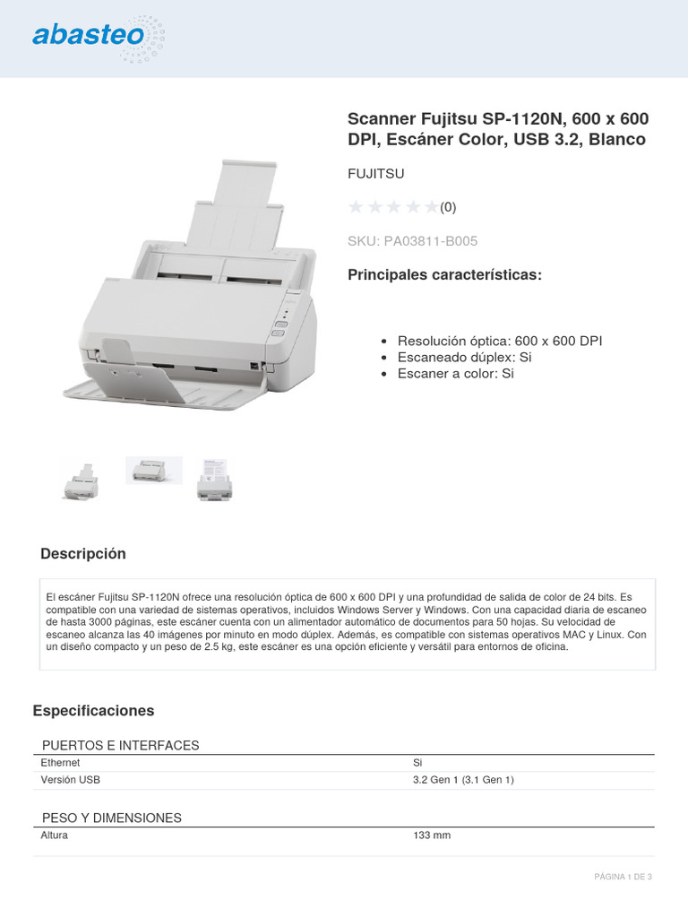 Product Details PA03811-B005 | PDF | Escáner de imagen | Microsoft Windows