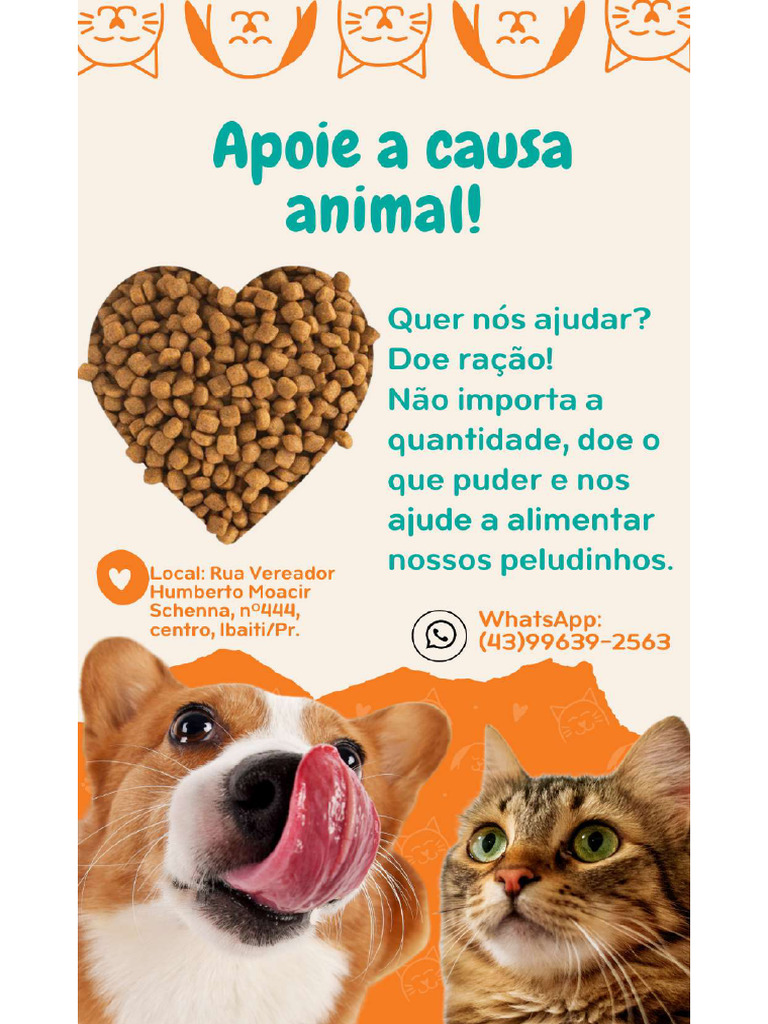 Story Instagram Doação para Causa Animal Colorido e Divertido | PDF