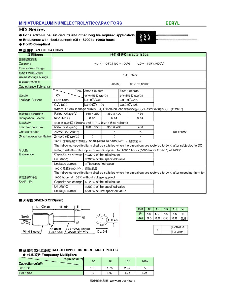 Beryl (Radial Thru-Hole) HD Series | PDF