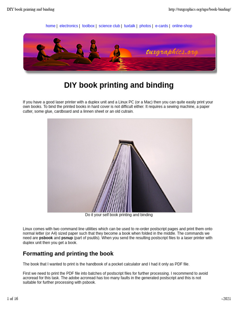 DIY Book Printing & Binding Guide | PDF | Books | Printer (Computing)