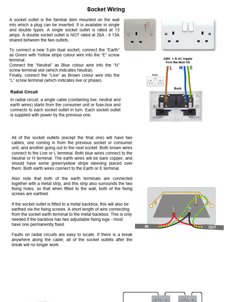 Lighing and Socket Wiring | PDF | Electrical Connector | Ac Power Plugs ...
