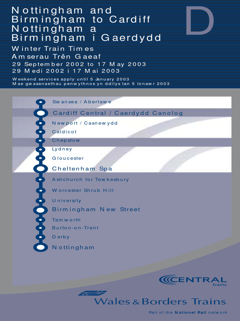 Wales and Borders archived timetable | PDF | Drink