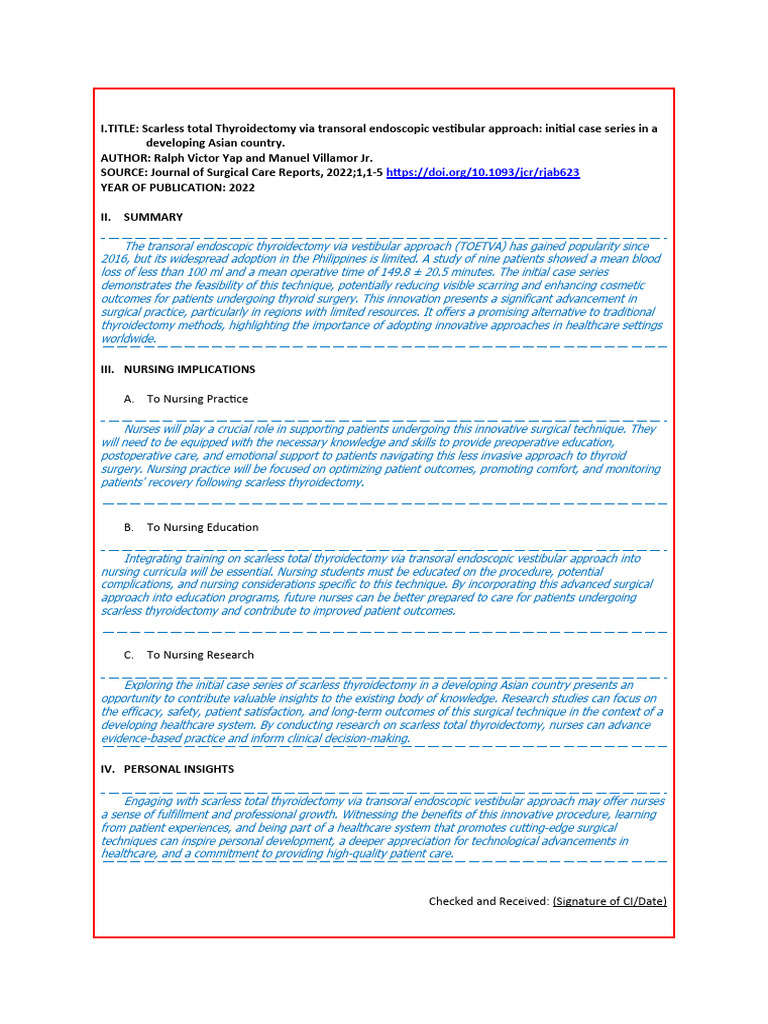 ENT Journal | Download Free PDF | Surgery | Nursing