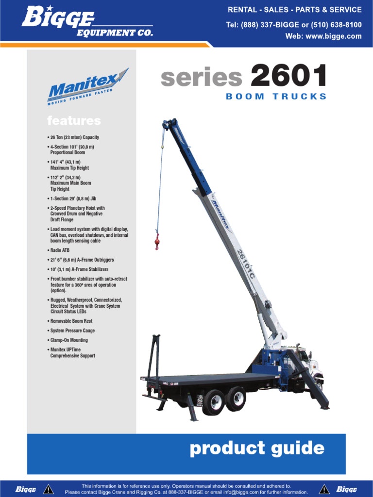 Manitex 2601 Series | PDF