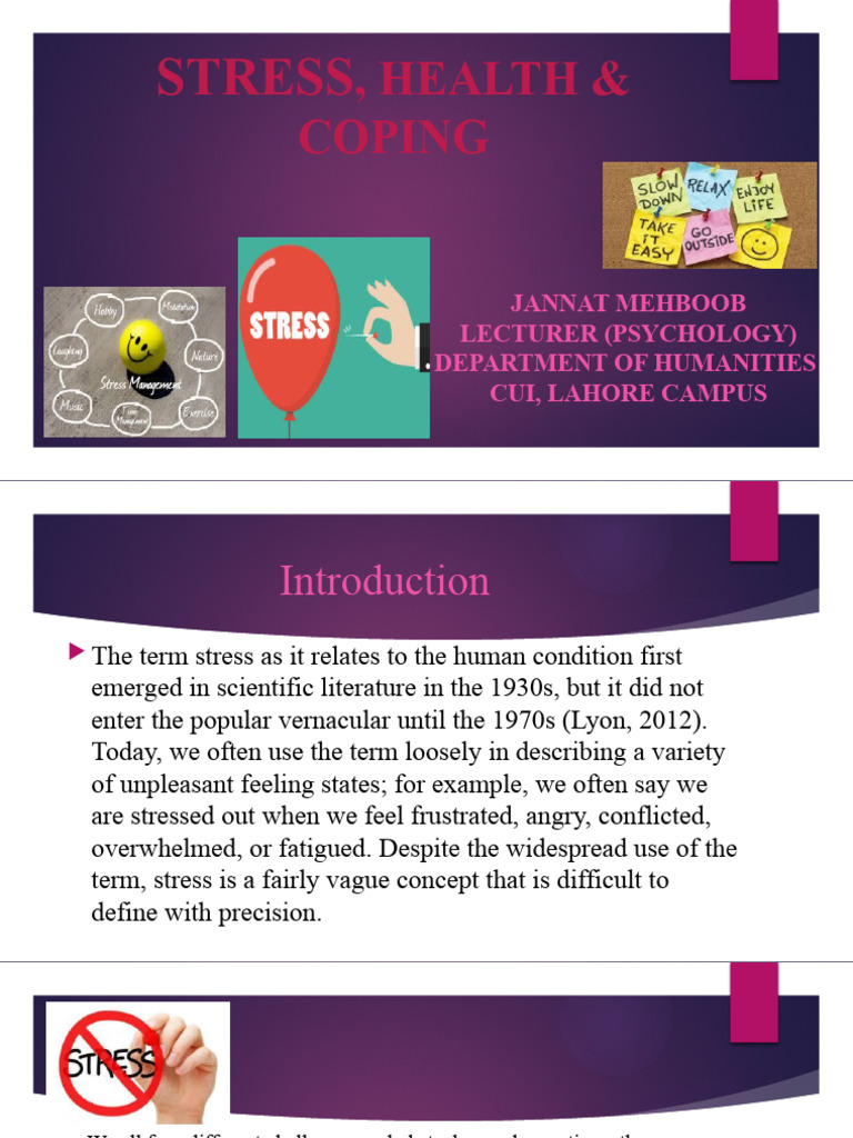 Stress, Health & Coping | PDF | Fight Or Flight Response | Stress (Biology)