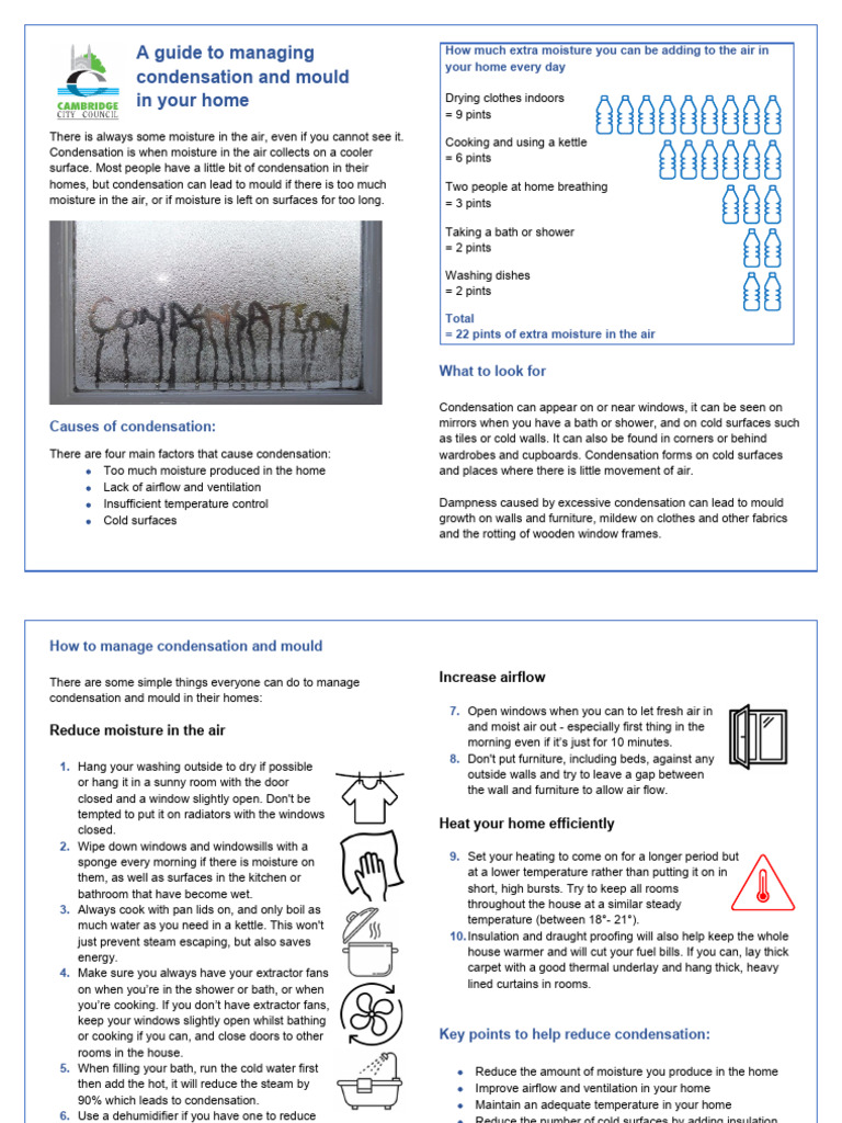 A Guide To Managing Condensation and Mould in Your Home Leaflet | PDF ...