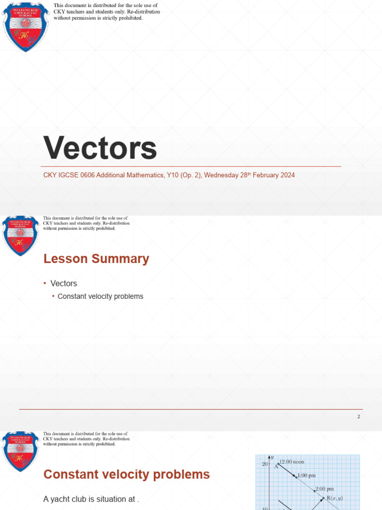 10AM2 Vectors3 | PDF | Velocity | Physics