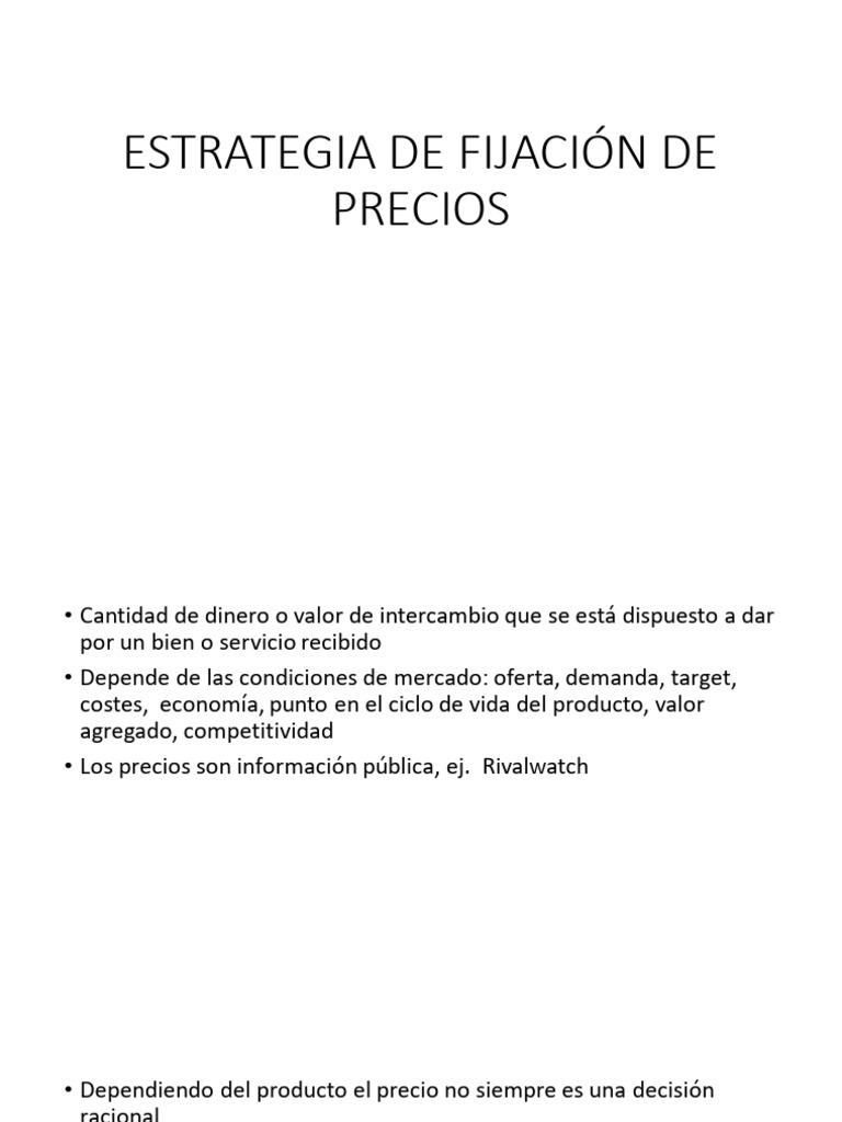 Estrategia de Fijación de Precios | PDF