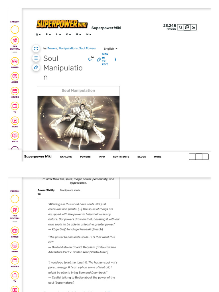 Soul Manipulation - Superpower Wiki - Fandom | PDF | Soul | Afterlife