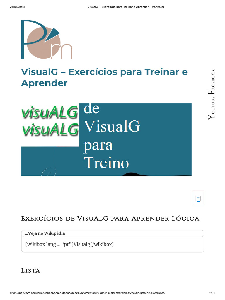 03.VisualG - Exercícios para Treinar e Aprender - ParteOm | PDF ...