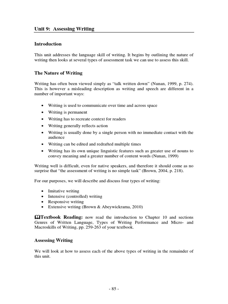 Study Guide Week 9 Assessing Writing | PDF | Vocabulary | Writing
