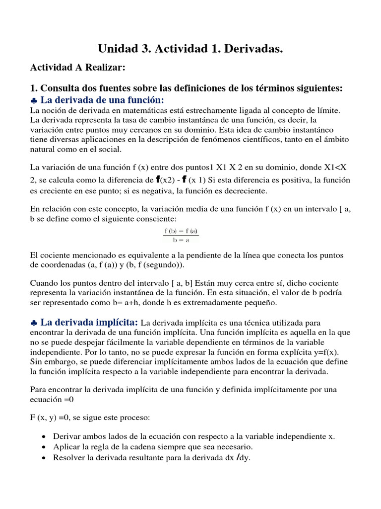 Corporán Soto Keydalix. Derivadas. | PDF | Función (Matemáticas) | Derivado Corporán Soto Keydalix. Derivadas. | PDF | Función (Matemáticas) | Derivado