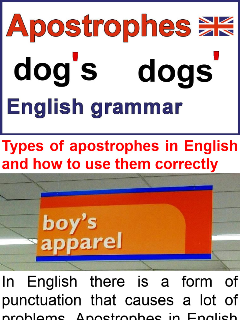 Apostrophes in English | PDF | Plural | English Language