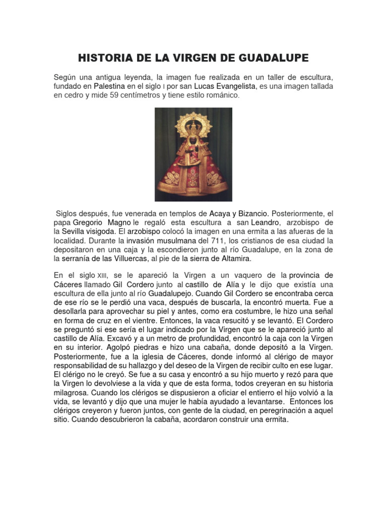 Historia de la Virgen de Guadalupe | PDF | Historia