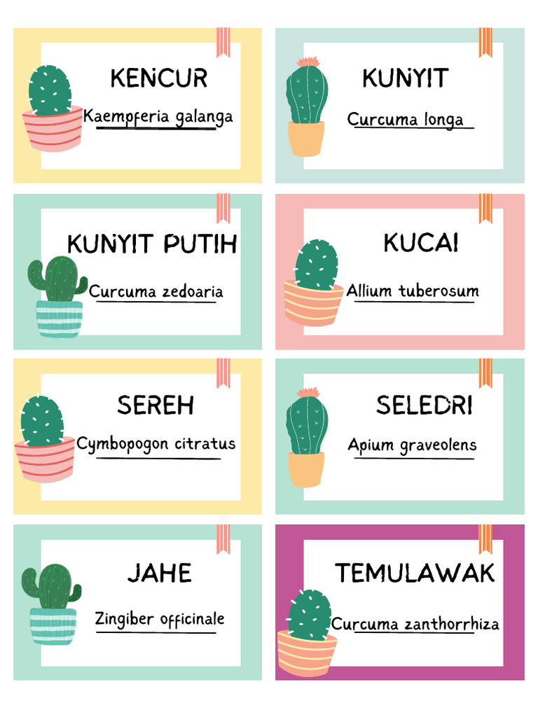 Label nama tumbuhan dan nama ilmiah | PDF