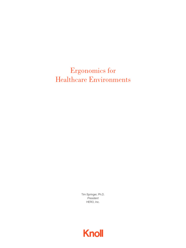 Healthcare Ergonomics Pdf Health Care Human Factors And Ergonomics