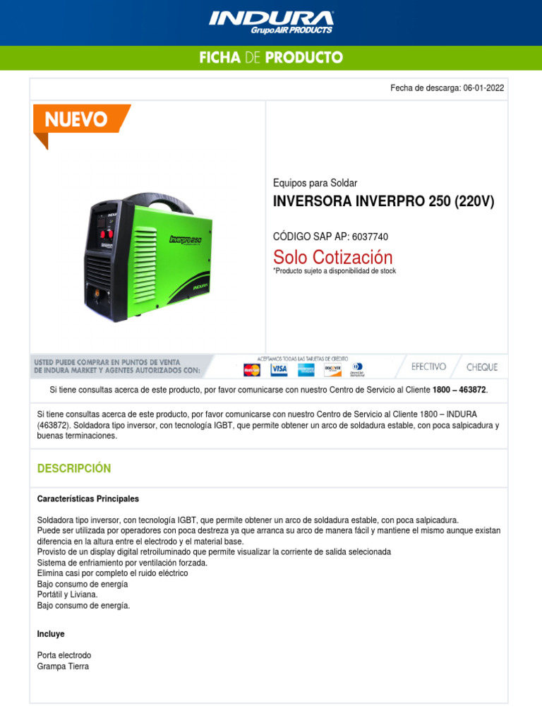 6037740-INVERSORA_INVERPRO_250_(220V) (2) | PDF | Soldadura | Construcción
