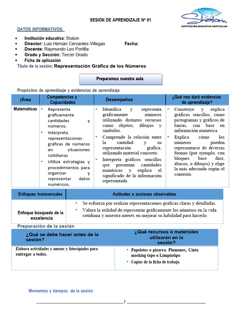 SESIÓN DE APRENDIZAJE #01 Matemática | PDF | Aprendizaje | Comunicación humana