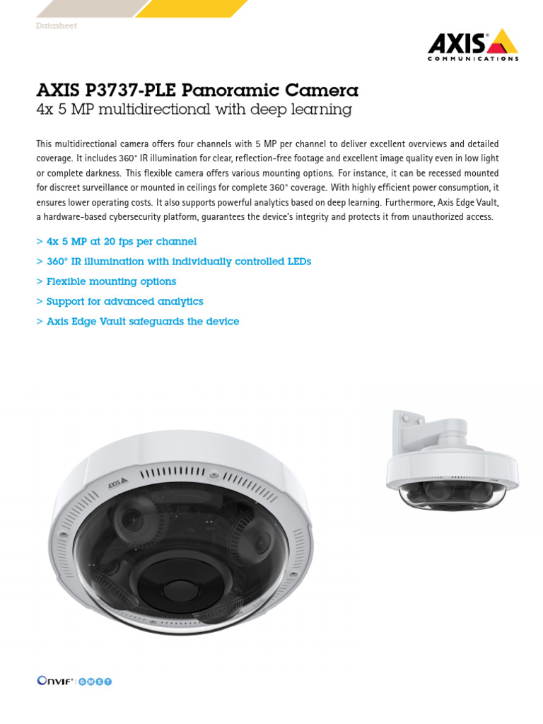 Datasheet Axis p3737 Ple Panoramic Camera en US 413348 (102934) | PDF ...