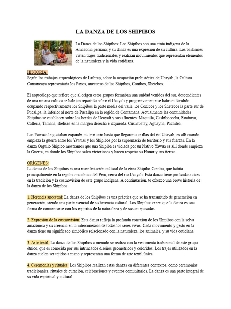 Selva Peruana - La Danza de Los Shipibos | PDF | Bailes | Ropa