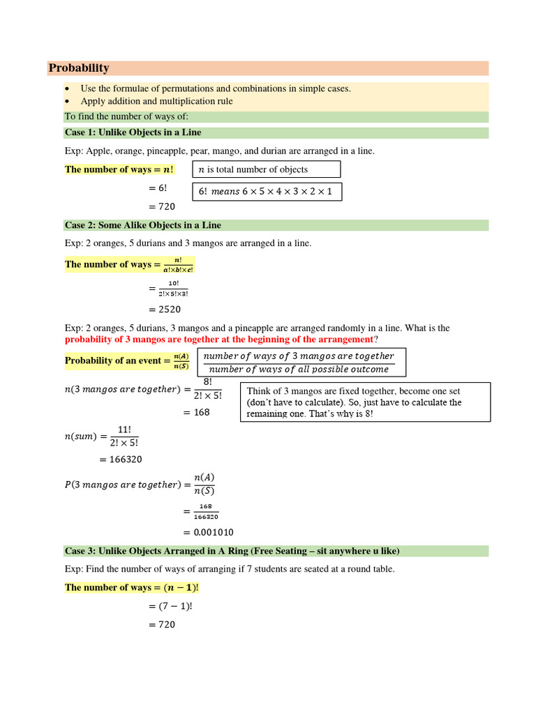 Probability Notes | PDF | Probability Theory | Probability